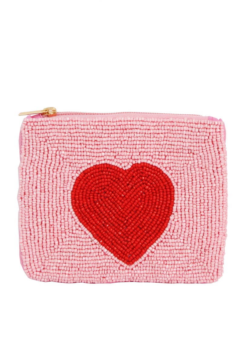 Seed Beaded Heart Coin Purse - FORM + CONTENT